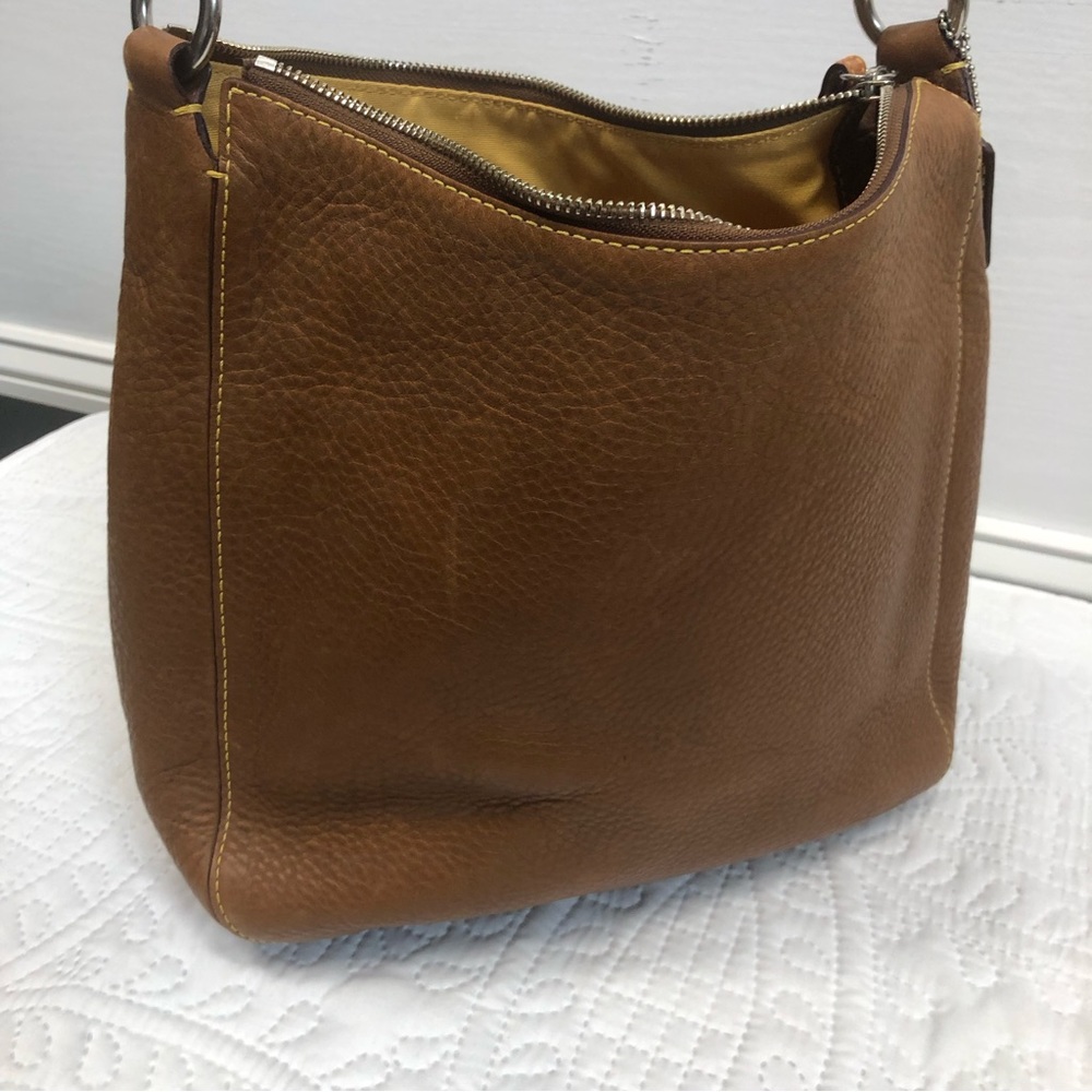Coach Vintage Pebble Leather Bag, Brown, Euc - Gem